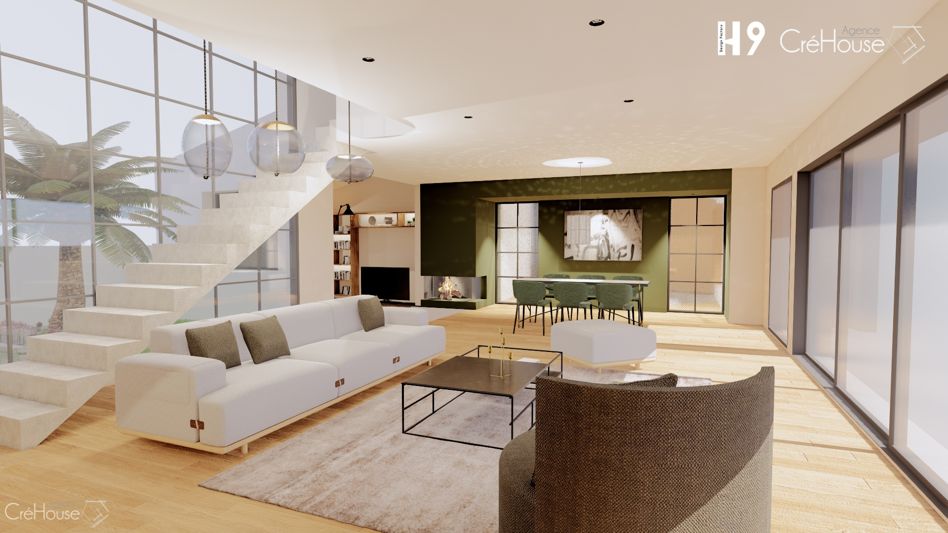 Agence Créhouse - Les perspectives intérieures